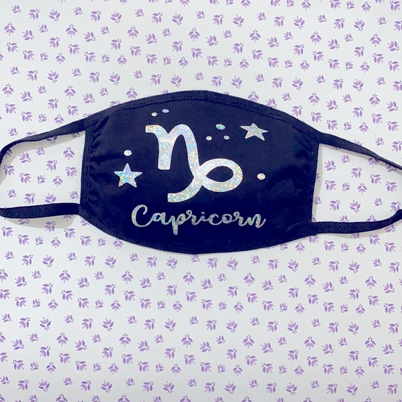 Accessories | Silver Holographic Capricorn Sign Face Mask | Poshmark